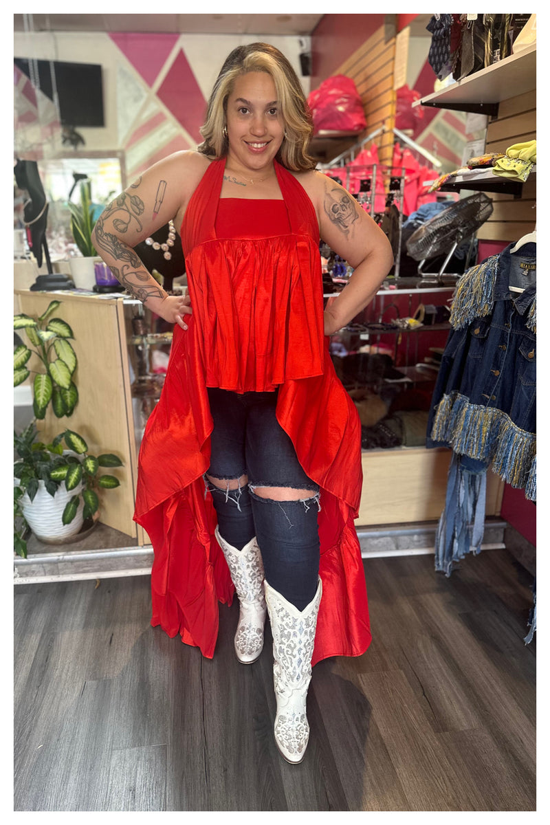 Plus Size Hi Low Red Top – Xquisite Stylz